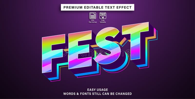 Text Effect with Examples of Fest Writing Stock Vector - Illustration ...
