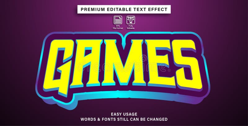 Text Effect with Examples of Games Writing Stock Illustration ...