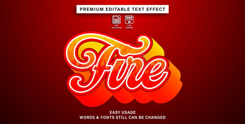 Text Effect Fire Style Design Stock Vector - Illustration of letter ...