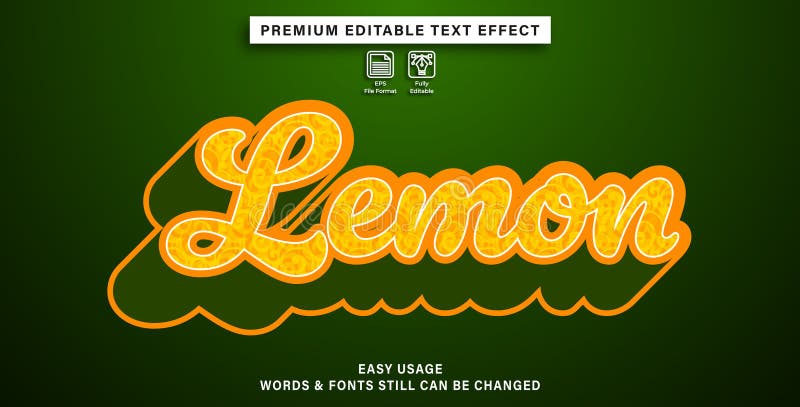 Text Effect Lemon Style Design Stock Vector - Illustration of light ...