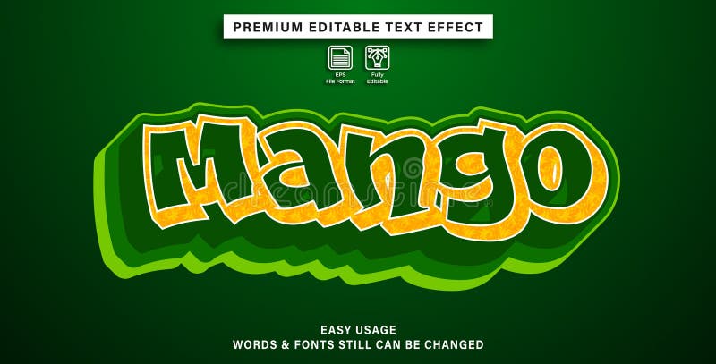Text Effect Mango Style Design Stock Vector - Illustration of ...