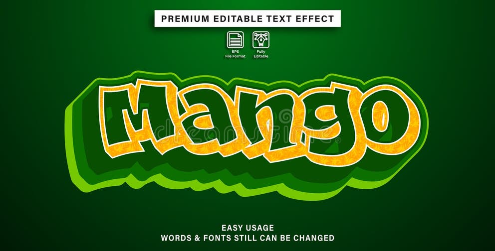 Text Effect Mango Style Design Stock Vector - Illustration of ...