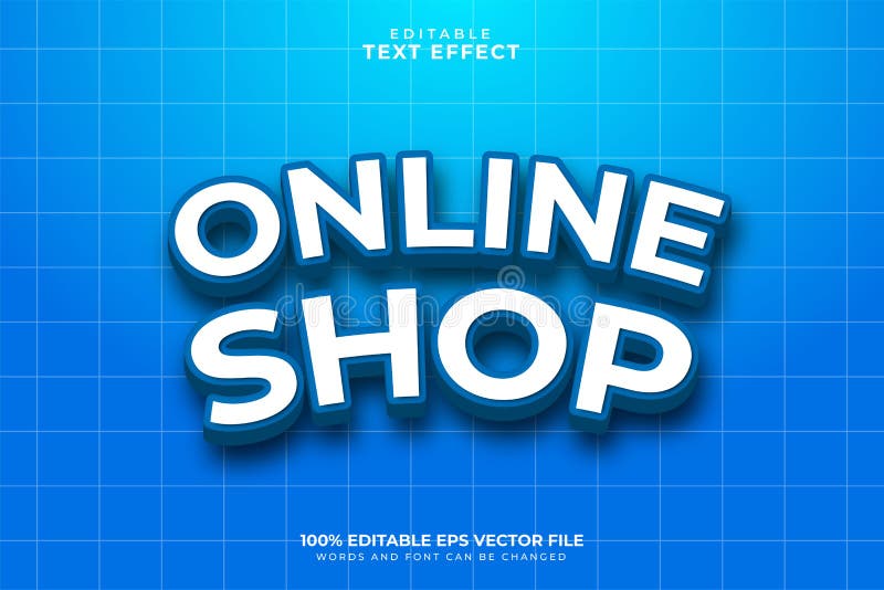 Online Shop Text Effect, Editable Text Effect Stock Vector ...