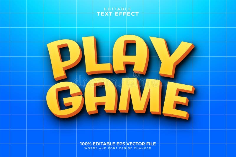 Play Game Text Effect, Editable Text Effect Stock Vector - Illustration ...