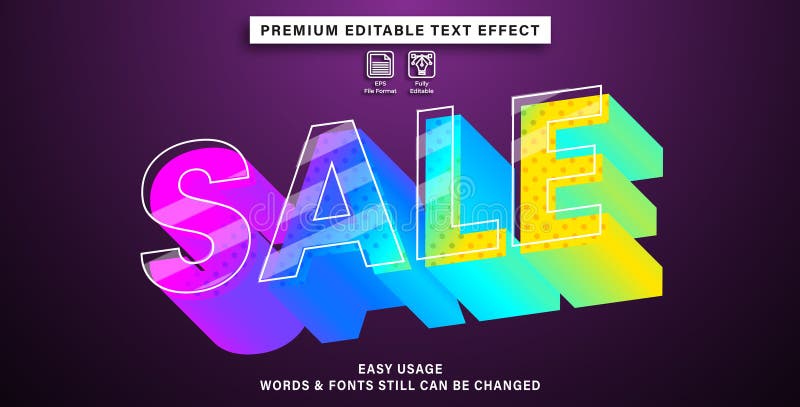 Text Effect Sale Style Design Stock Vector - Illustration of poster ...
