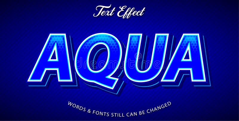 Aqua Editable Text Effect Style Stock Vector - Illustration of letters ...