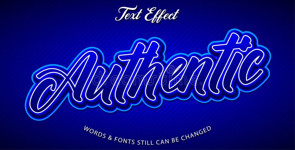 Authentic Editable Text Effect Style Stock Vector - Illustration of ...