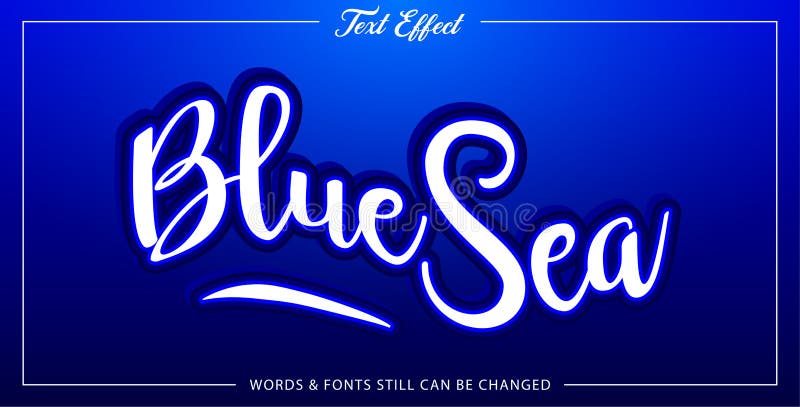 Blue Editable Text Effect Style Stock Vector - Illustration of alphabet ...