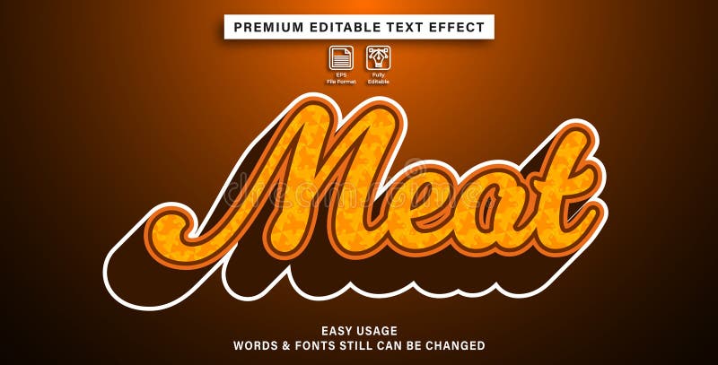 Text effect style meat stock vector. Illustration of number - 337456021
