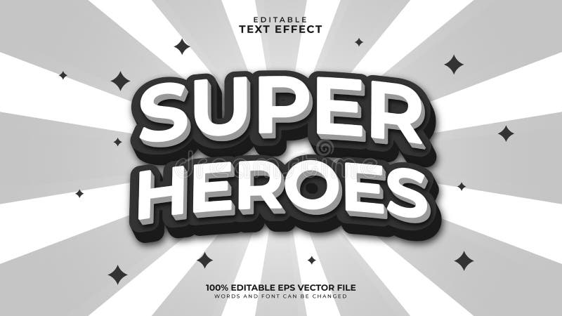 Super Heroes Text Effect, Editable Text Effect Stock Vector ...
