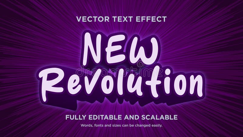 Text Effect New Revolution with Purple Color Stock Illustration ...