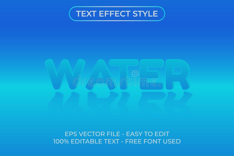 Text Effect Water Style. Editable Text and Font Stock Vector ...