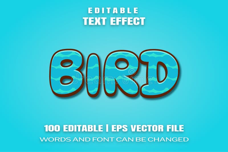 Text effects Bird stock vector. Illustration of luxury - 254197720
