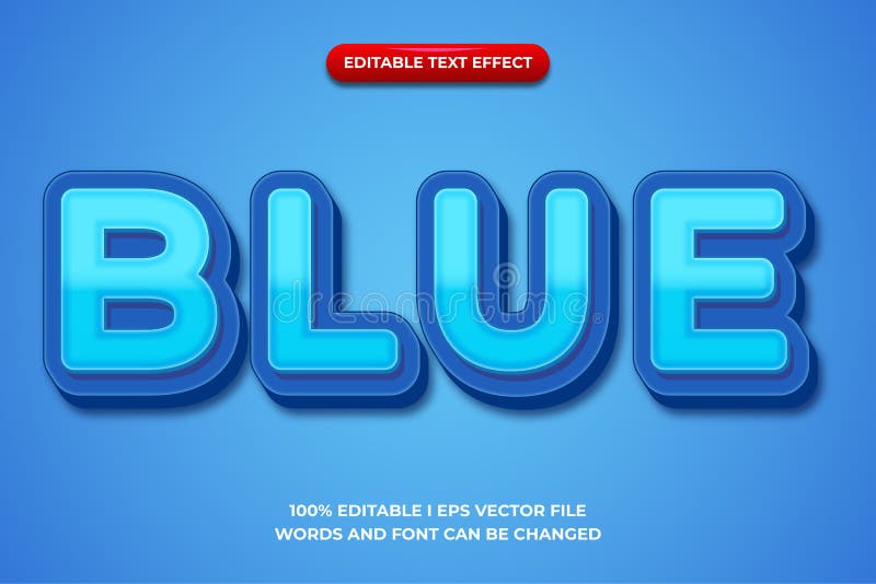 Text effects Blue stock vector. Illustration of template - 317236971