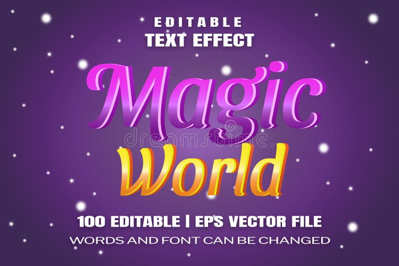 Text effects Magic World stock vector. Illustration of adventure ...