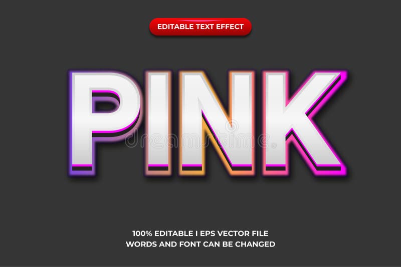 Text effects Pink stock vector. Illustration of bright - 315965035