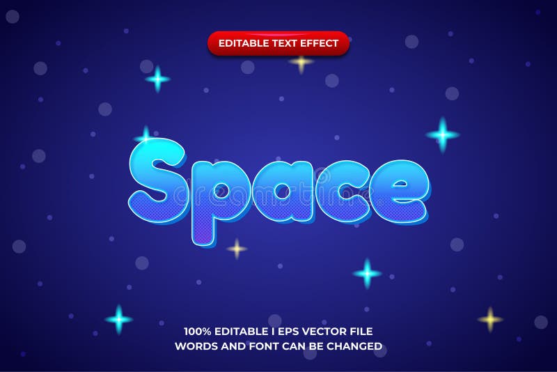 Text effects Space stock vector. Illustration of type - 289135741