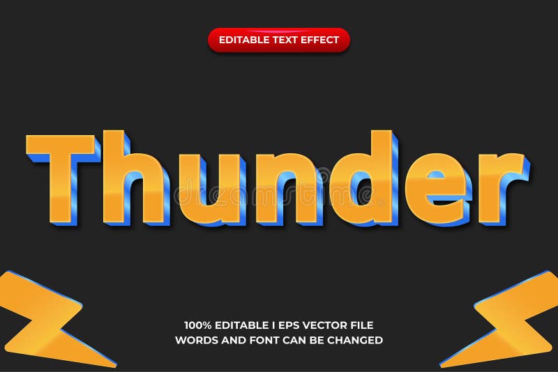 Text effects Thunder stock vector. Illustration of thunder - 317237201