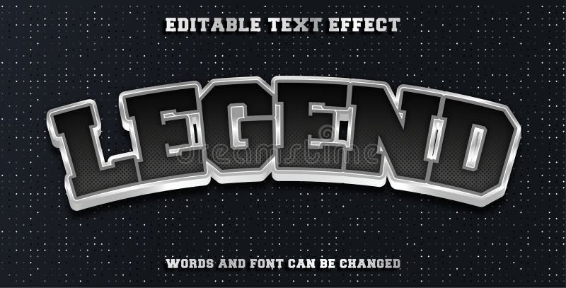Text-Effektart Legende Bearbeitbaren Vektor Abbildung - Illustration ...