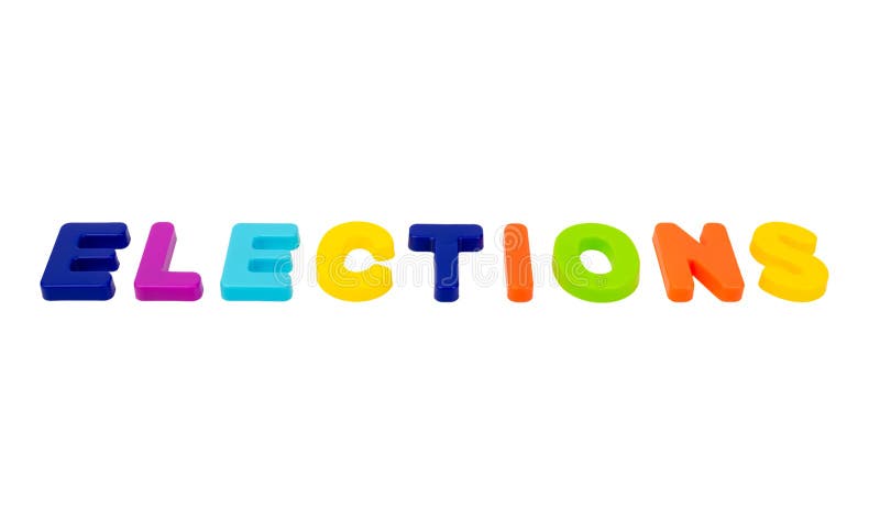 Text ELECTIONS on a White Background Stock Photo - Image of democratic ...