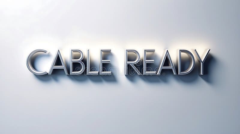 Text Emphasizing Cable Readiness with Metallic Finish on Light Background Stock Image - Image of ...