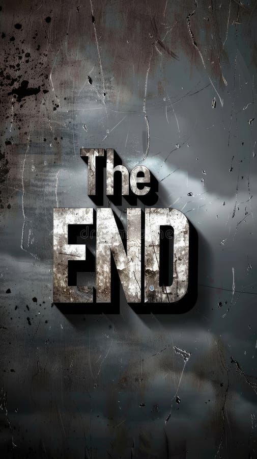 The Text the END is Prominently Featured Against a Textured, Aged ...