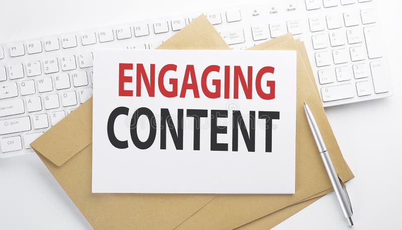 Text ENGAGING CONTENT on the Envelope on the Keyboard Stock Image ...