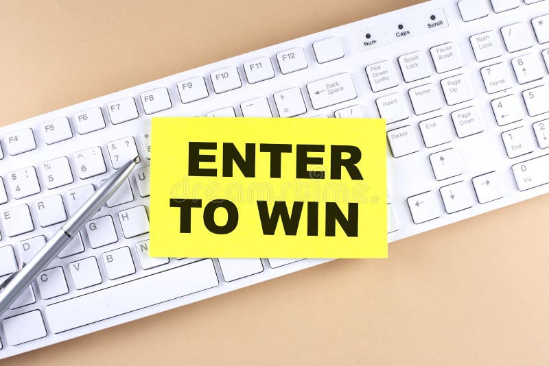 Text ENTER TO WIN Text on a Sticky on Keyboard, Business Concept Stock ...