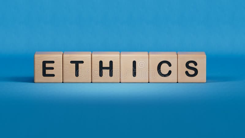 Text ETHICS on White Notepad with Cube Block, Stock Concept. Stock ...