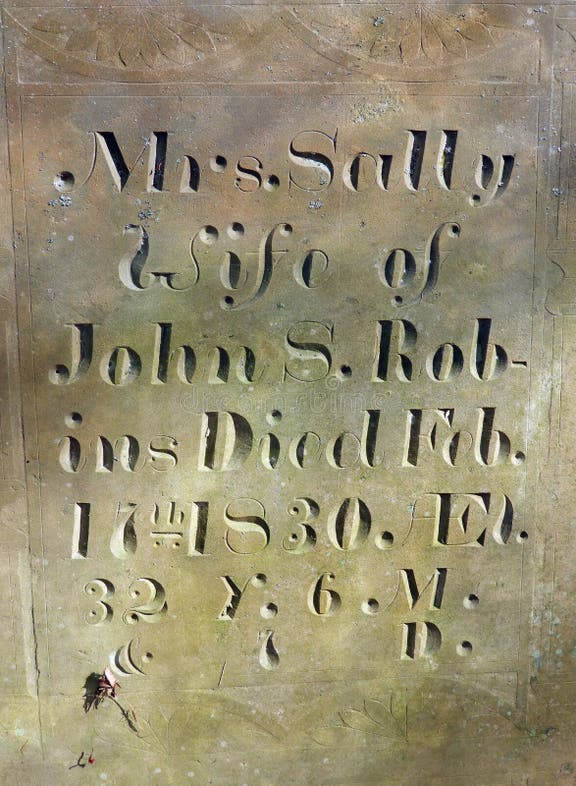 Detailed Engraved Artistry of Text on Old Gravestone Stock Photo ...