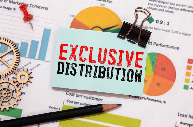 Text Exclusive Distribution Concept Write on Notebook with Pen Stock ...