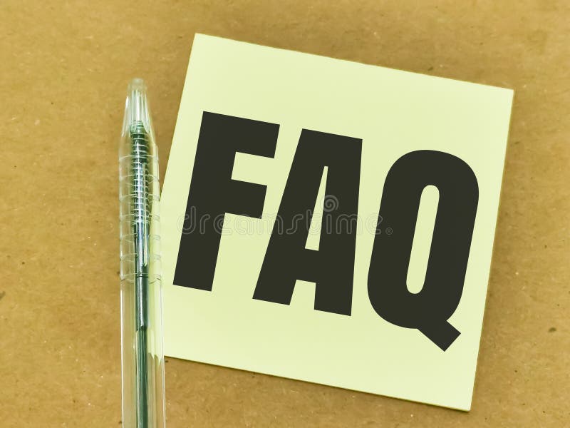 Text FAQ Written on Yellow Paper Note with Pen. Stock Photo - Image of ...