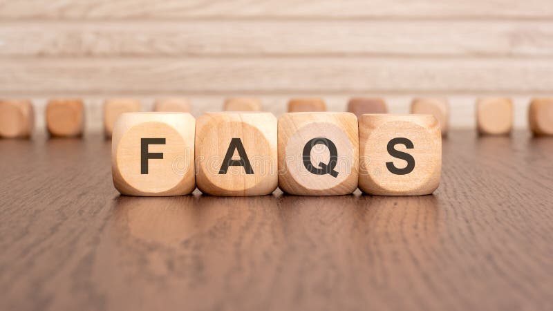 The Text FAQS is Written on Wooden Cubes on a Brown Background Stock ...