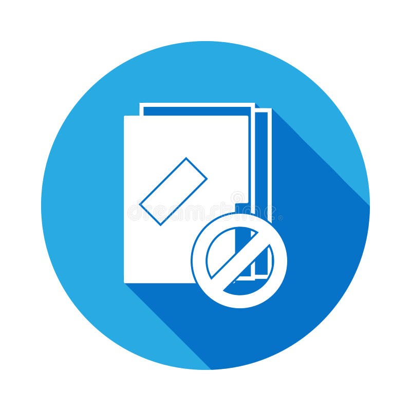 Text or File Delete Flat Icon with Long Shadow Stock Illustration ...