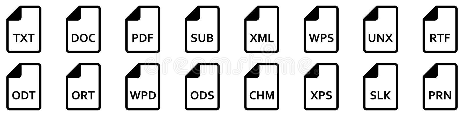 File Formats Icon. Various of Different Web Files Stock Vector ...