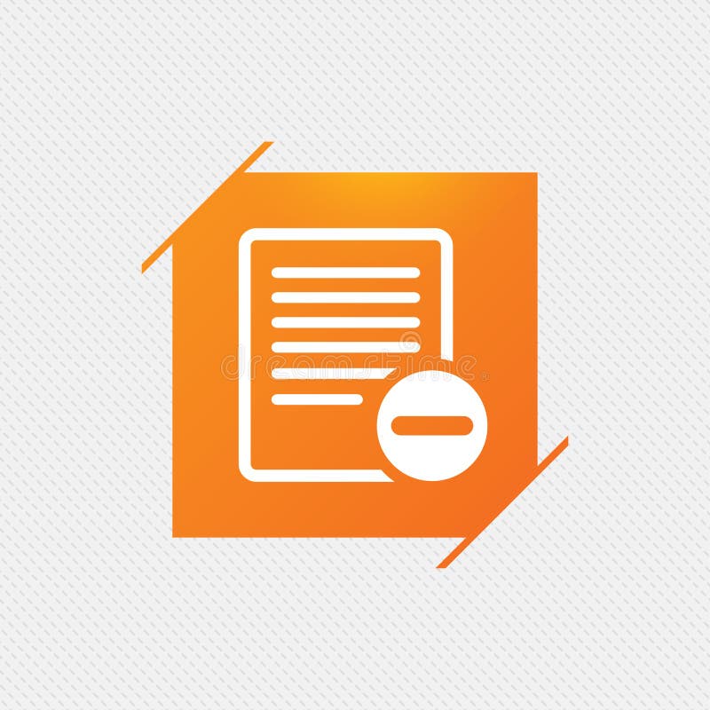 Text File Sign Icon. Delete File Document Symbol Stock Vector ...