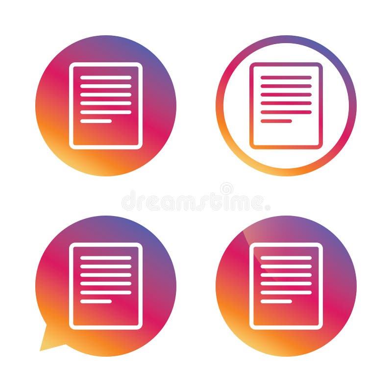 Text File Sign Icon. File Document Symbol Stock Vector - Illustration ...