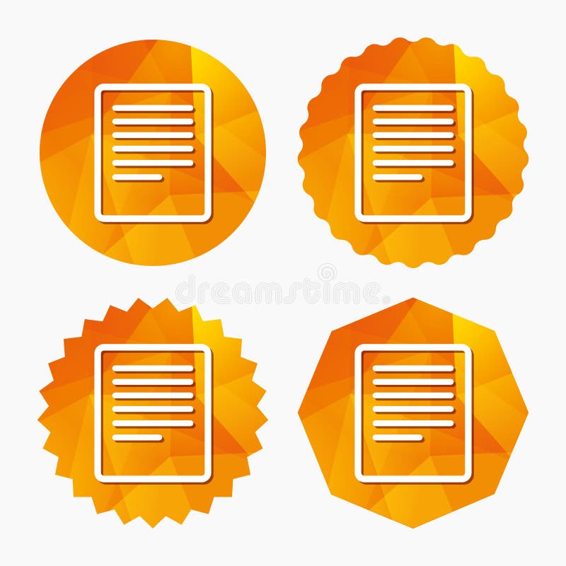 Text File Sign Icon. File Document Symbol Stock Vector - Illustration ...