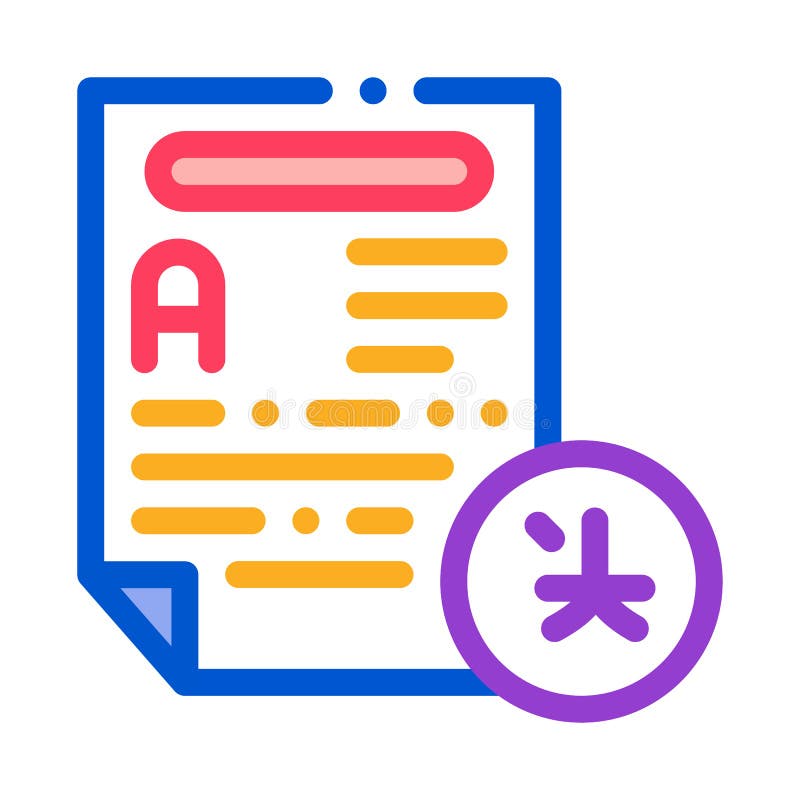 Text File for Translation Icon Thin Line Vector Stock Vector ...