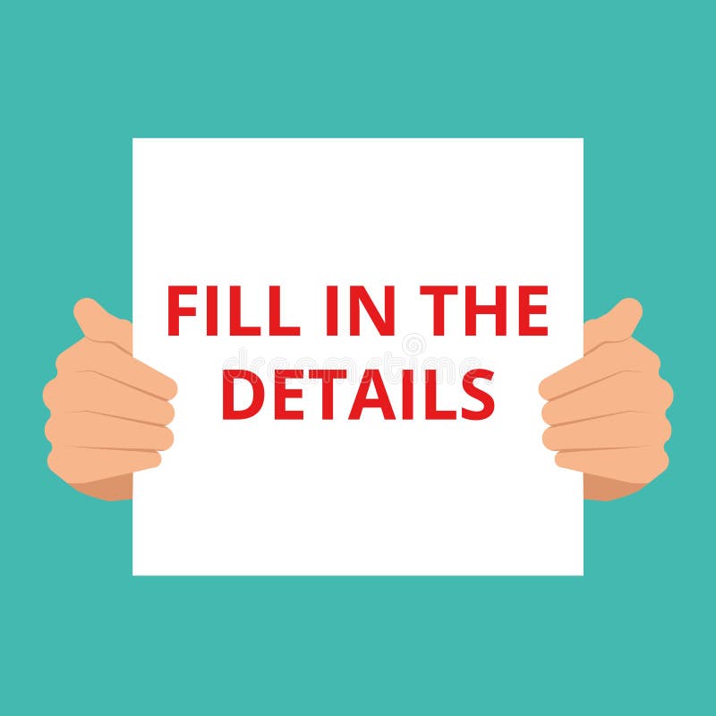 Text Fill in the Details stock illustration. Illustration of form ...