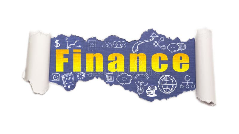 The Text Finance Behind Torn White Paper Stock Image - Image of flow ...