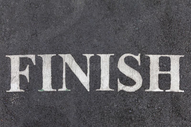 Finish Text Written on Blackboard, Chalkboard Stock Image - Image of ...