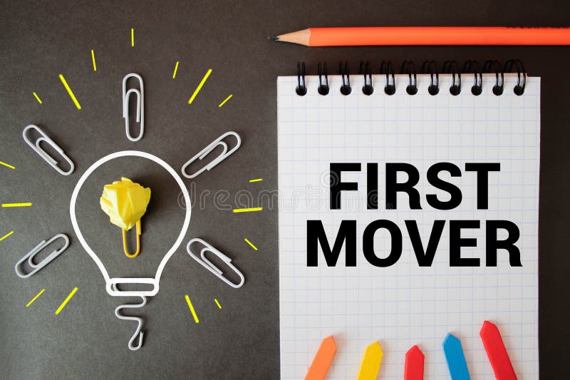 Text First Mover on the Short Note Texture Background Stock ...