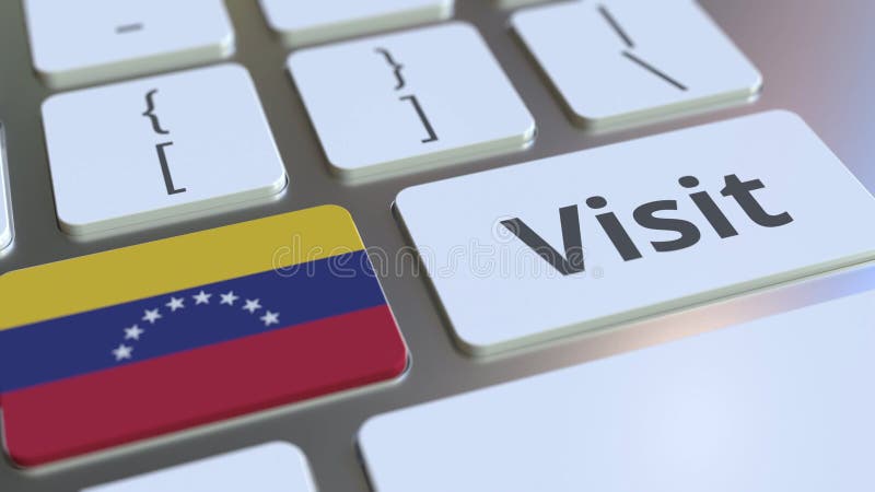 VISIT Text and Flag of Venezuela on the Buttons on the Computer ...
