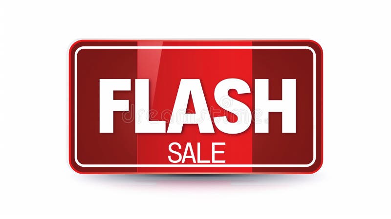 Text "FLASH SALE" on a Red Rectangle Label, Flat Vector Illustration on ...
