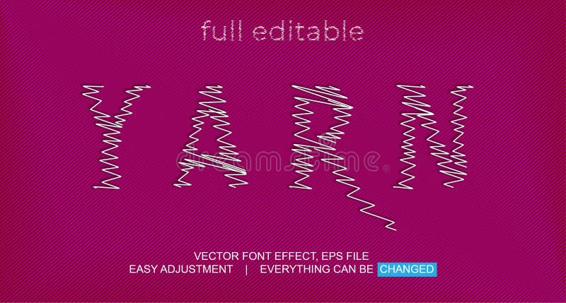 Text Font Effect Editable Vector Template, with the Style of Sewing ...