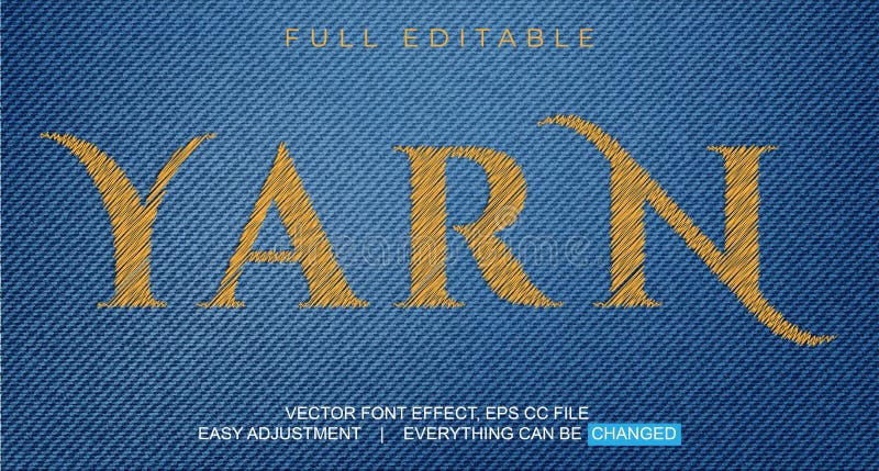 Text Font Effect Editable Vector Template, with the Style of Sewing ...