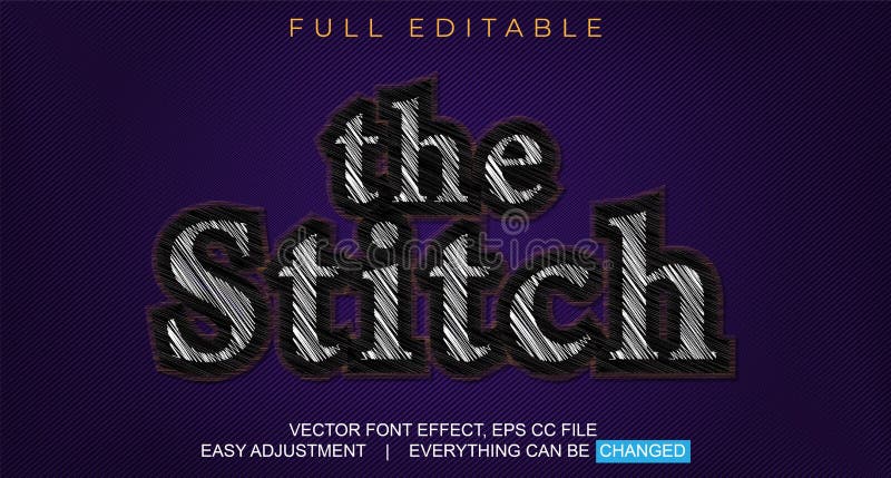 Text Font Effect Template, with the Style of Sewing Thread, Embroidery ...