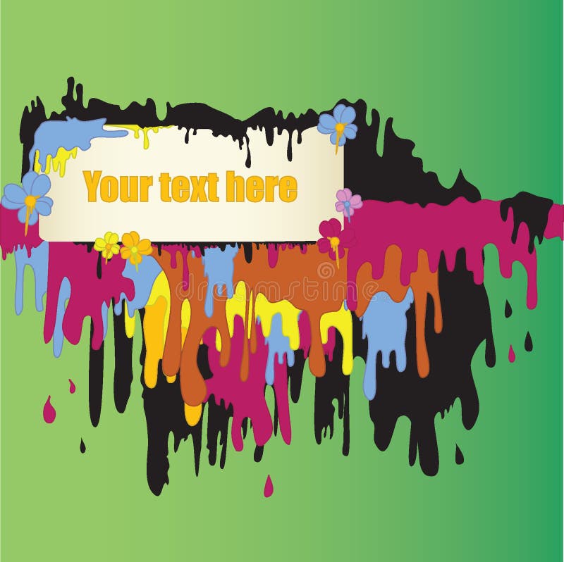 Text Frame Dripping with Paint Stock Vector - Illustration of colorful ...
