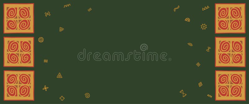 Text Frame Hand Drawn Template. Decorative Border with Folk Style ...